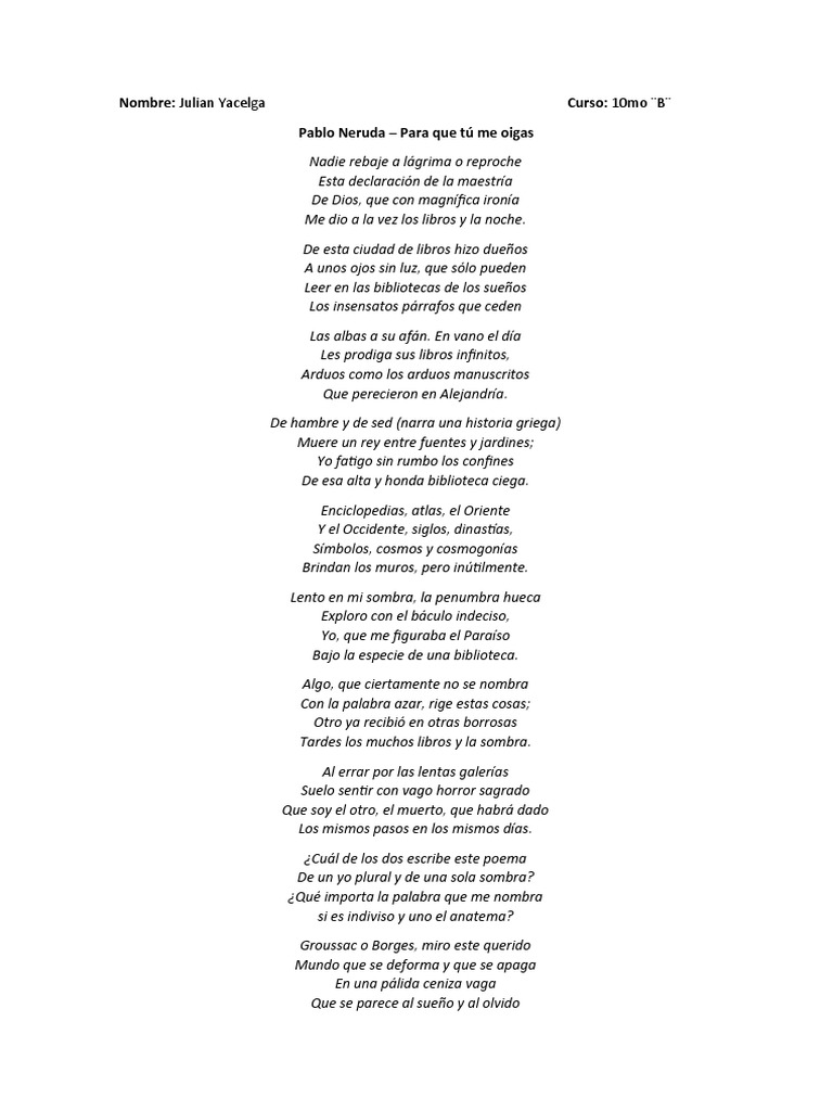 Poemas de Pablo Neruda y su legado | PDF