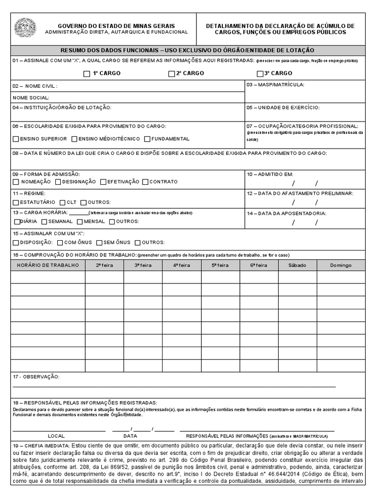 Detalhamento Da Declaração de Acúmulo | PDF | Servidor (informática ...