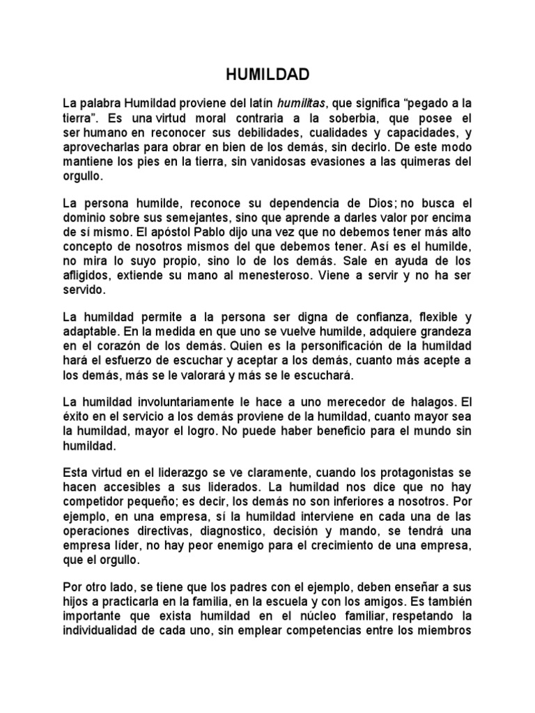 Humildad | PDF | Orgullo | Amor
