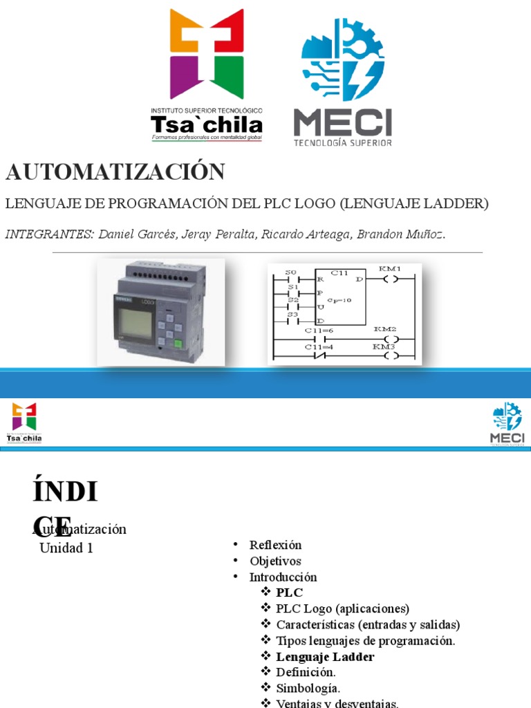 LENGUAJE DE PROGRAMACIÓN DEL PLC LOGO (LENGUAJE LADDER) .PPTX ...