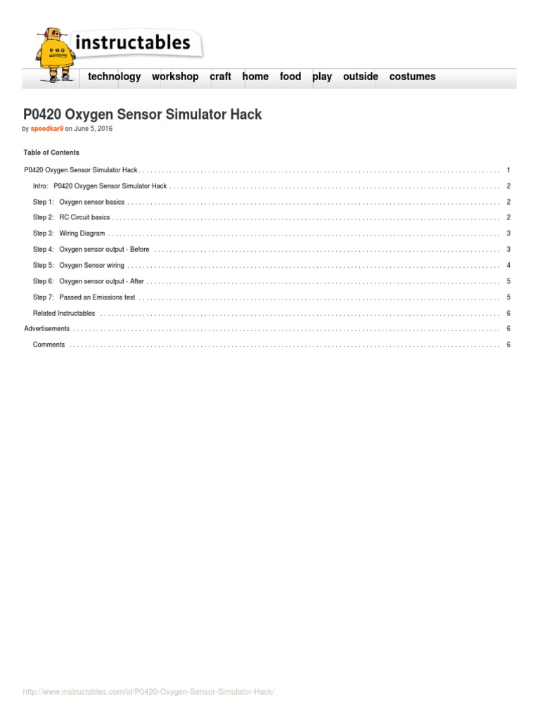 P0420 Oxygen Sensor Simulator Hack | PDF | Electrical Components | Electronic Engineering