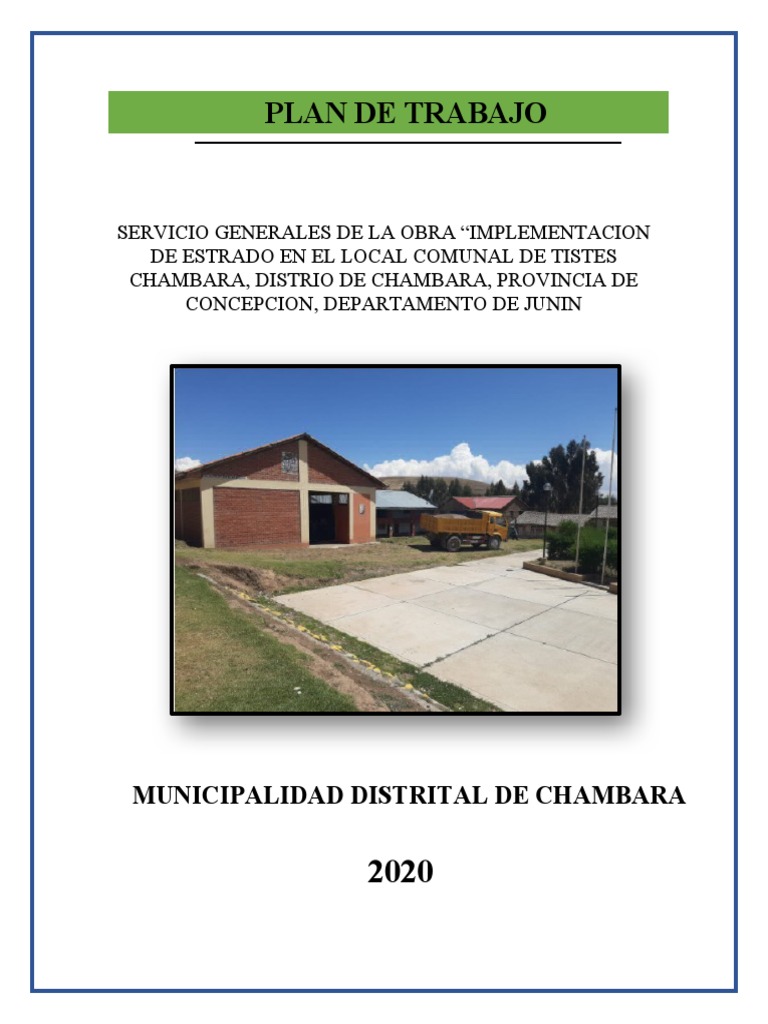 Estrado Comunal en Chambara | PDF | Hormigón | Ingeniero civil