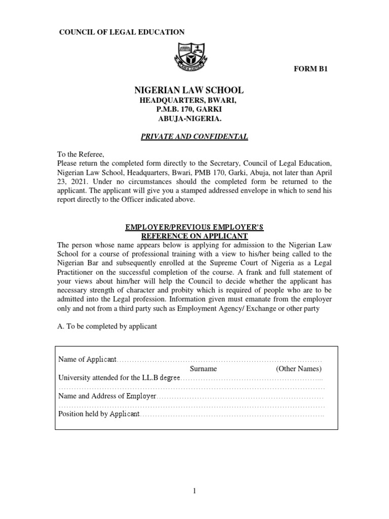 Form B1 | PDF | Legal Education | Common Law