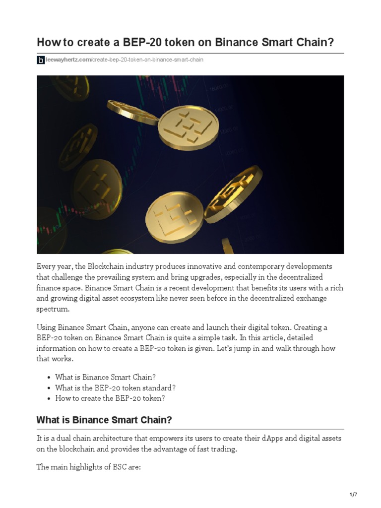 How To Create A Bep 20 Token On Binance Smart Chain | PDF ...