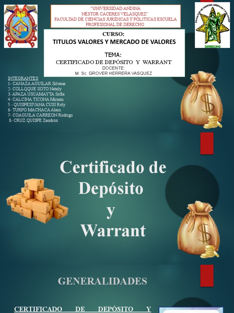 Certificado de Depósito y Warrant EXP OK | PDF | Certificado de ... Certificado de Depósito y Warrant EXP OK | PDF | Certificado de ...