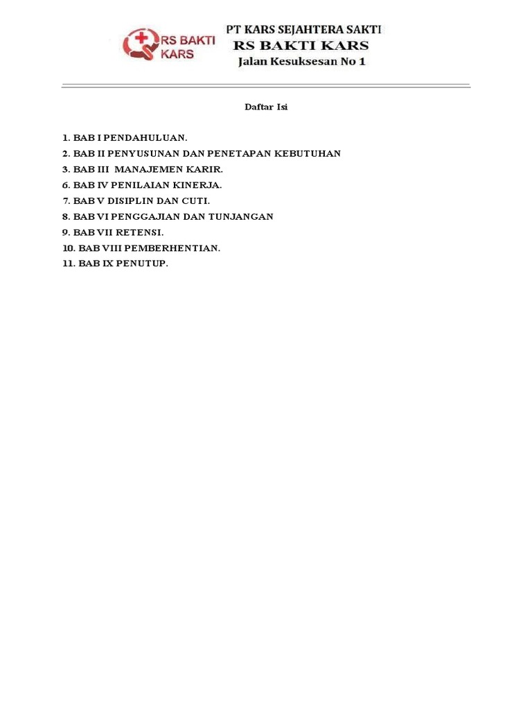 (D) 9.PEDOMAN SDM RS BAKTI KARS-kop (KPS 1 EP 1) - Compressed | PDF