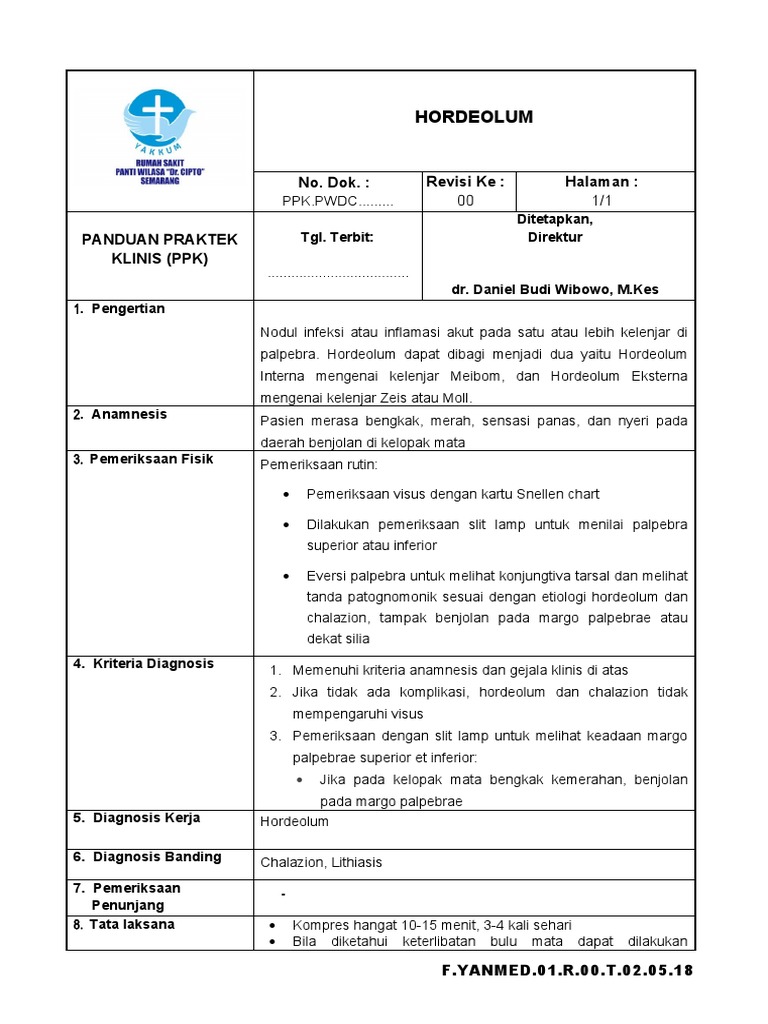 Panduan Klinis Hordeolum | PDF