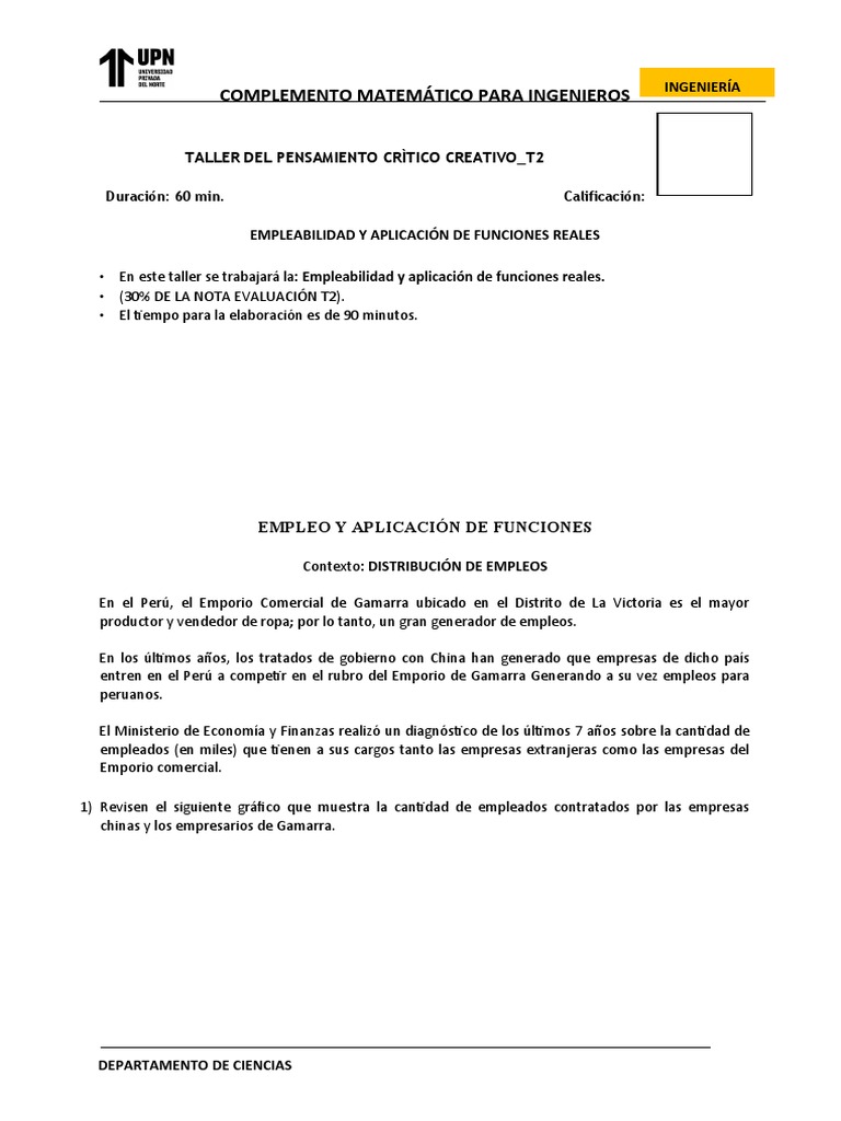 Taller de Competencias TPCC - T2 - 2022 - 1 | PDF | Función ... Taller de Competencias TPCC - T2 - 2022 - 1 | PDF | Función ...