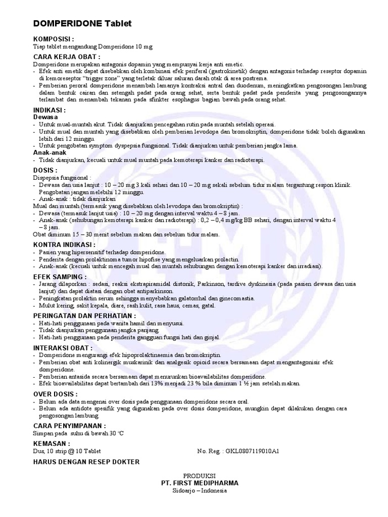 Brosur Domperidone Tablet | PDF
