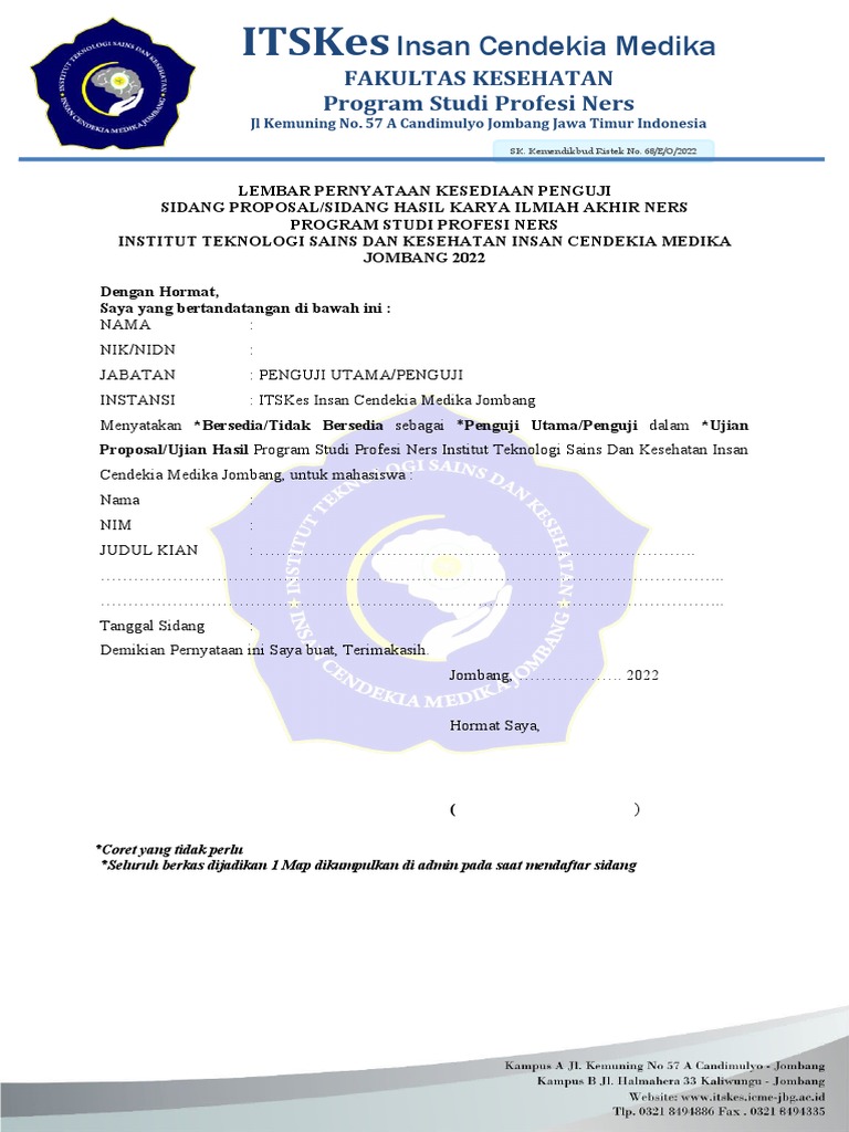 Lembar Kesedian Penguji | PDF | Seni