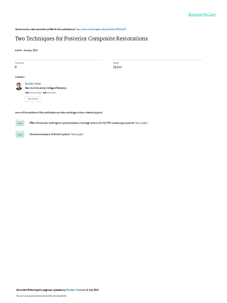 Hirataetalfinal | PDF | Dental Composite | Test (Assessment)