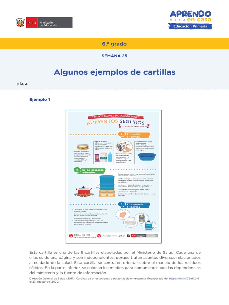 Algunos Ejemplos de Cartillas: 6. Grado | PDF | Perú