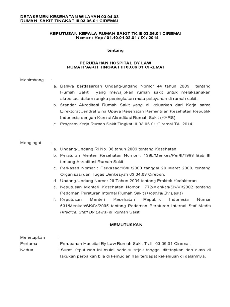 Skep Perubahan HBL | PDF