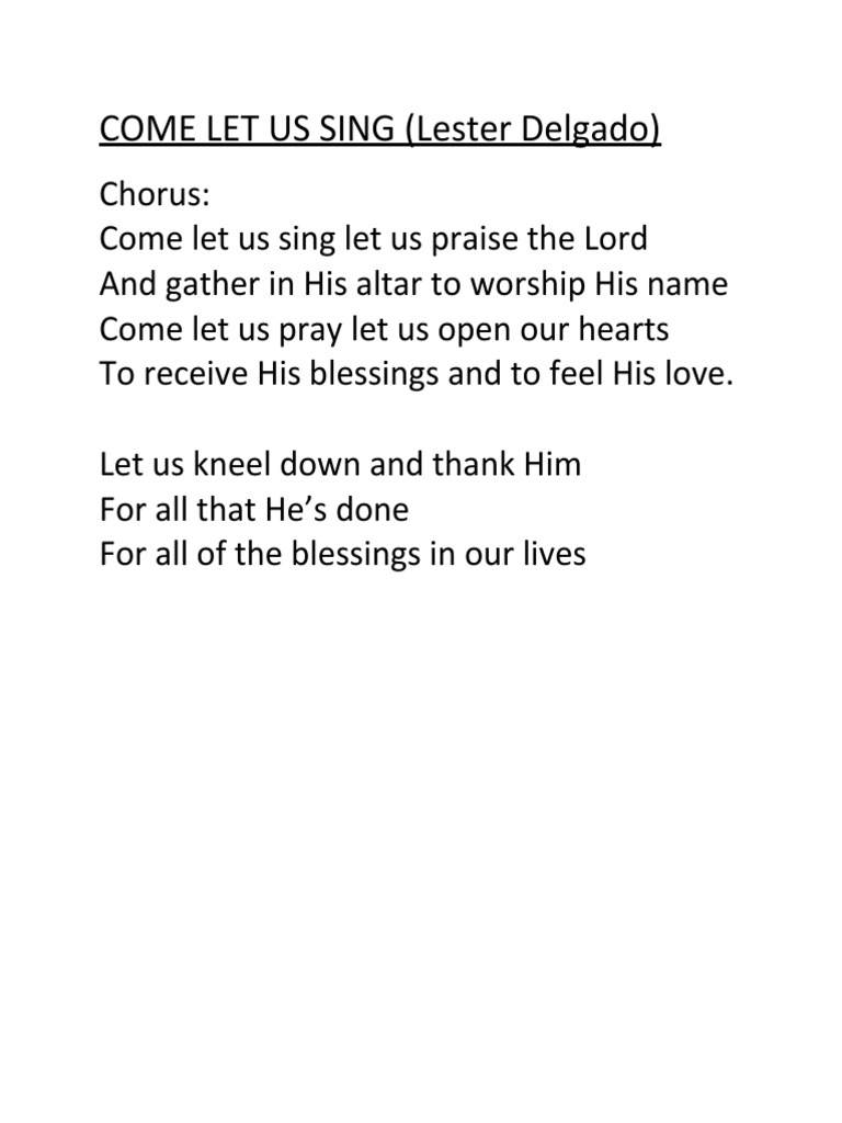 Come Let Us Sing (Delgado) | PDF | Language Arts & Discipline