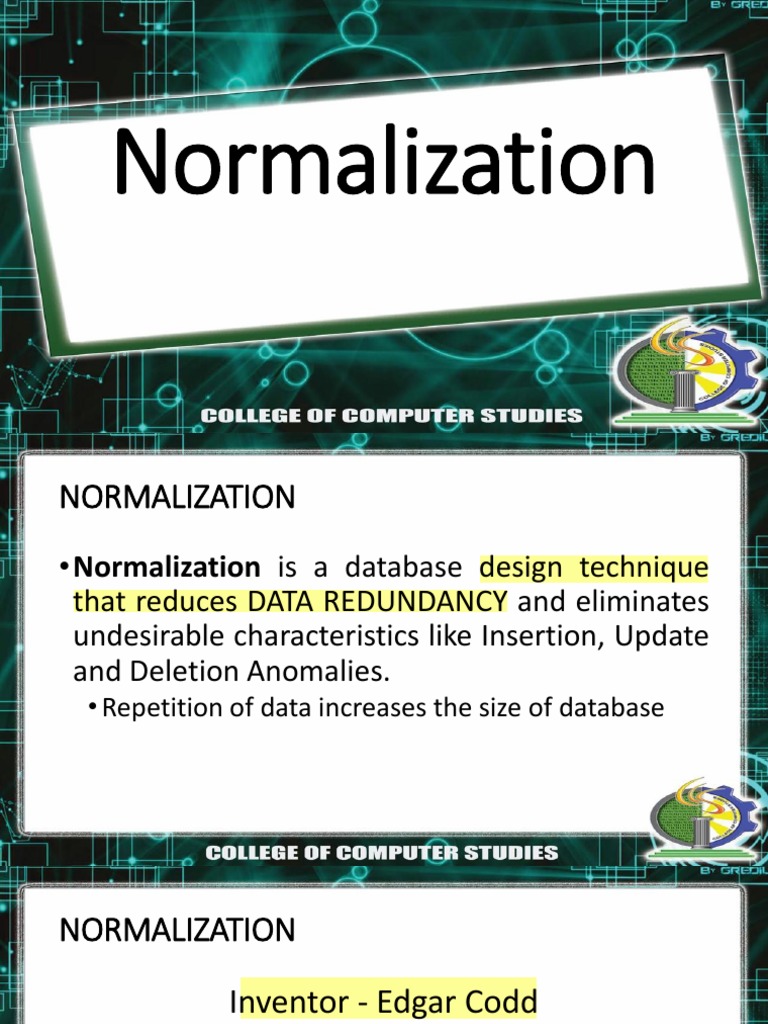 Module 6 Normalization 1 Pdf Information Technology Databases