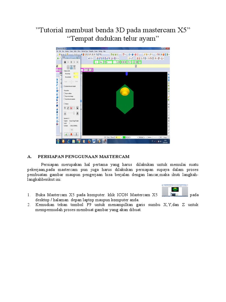 Tutorial Mastercam X5: Benda 3D | PDF