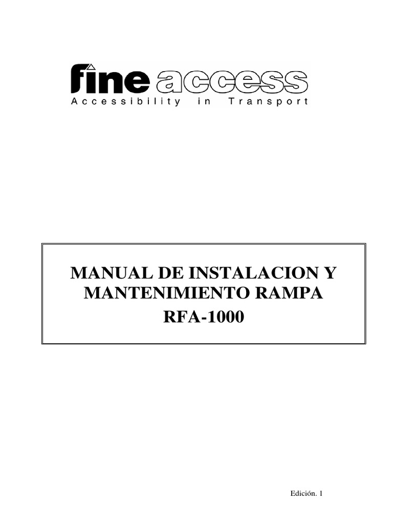 Manual Rampa RFA-1000 | PDF | Diodo emisor de luz | Engranaje