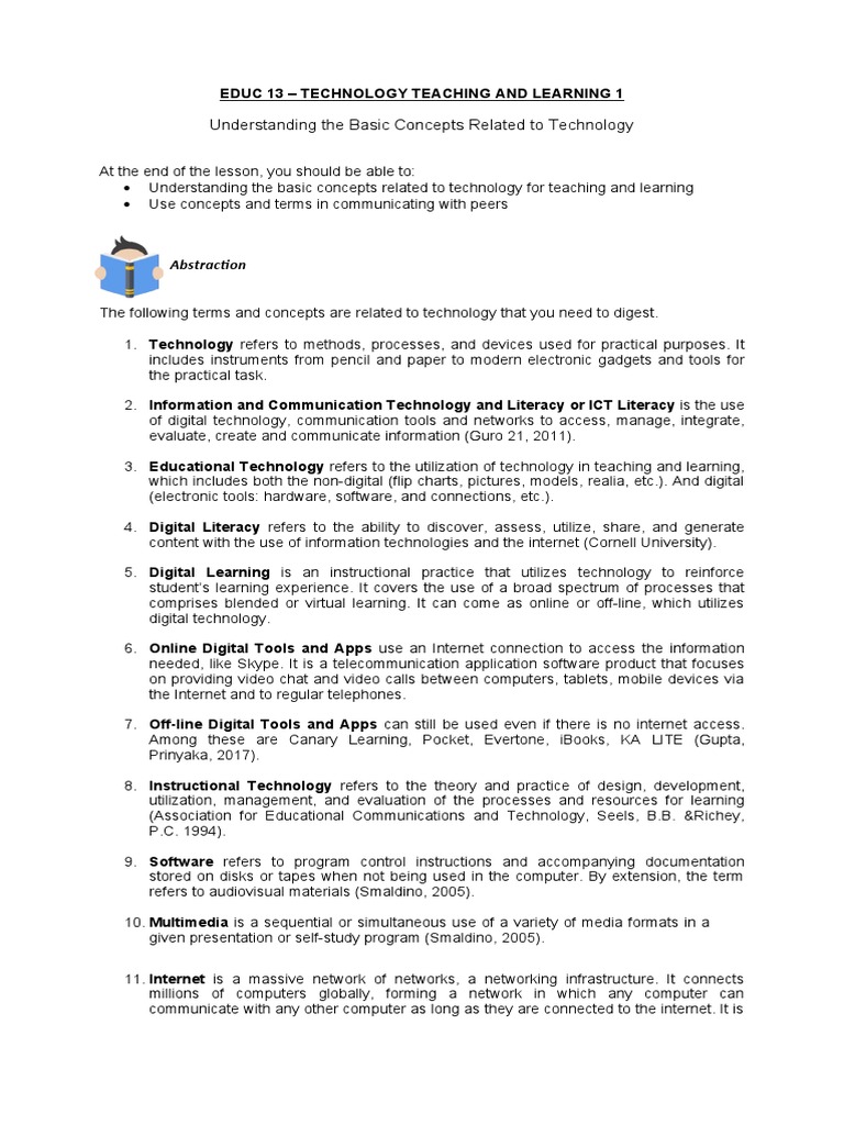 Key Technology Concepts for Educators | PDF | Educational Technology ...
