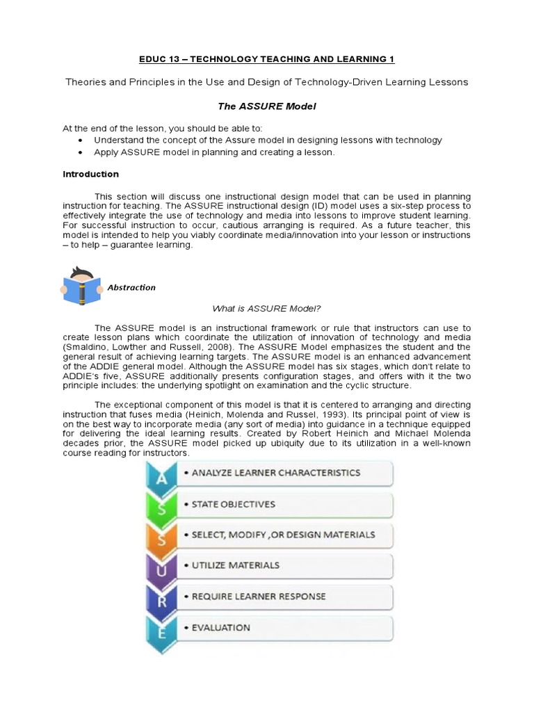 Assure Model Pdf Learning Teaching Method