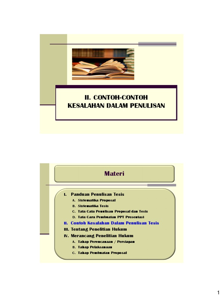 Kesalahan Umum dalam Penulisan Tesis | PDF