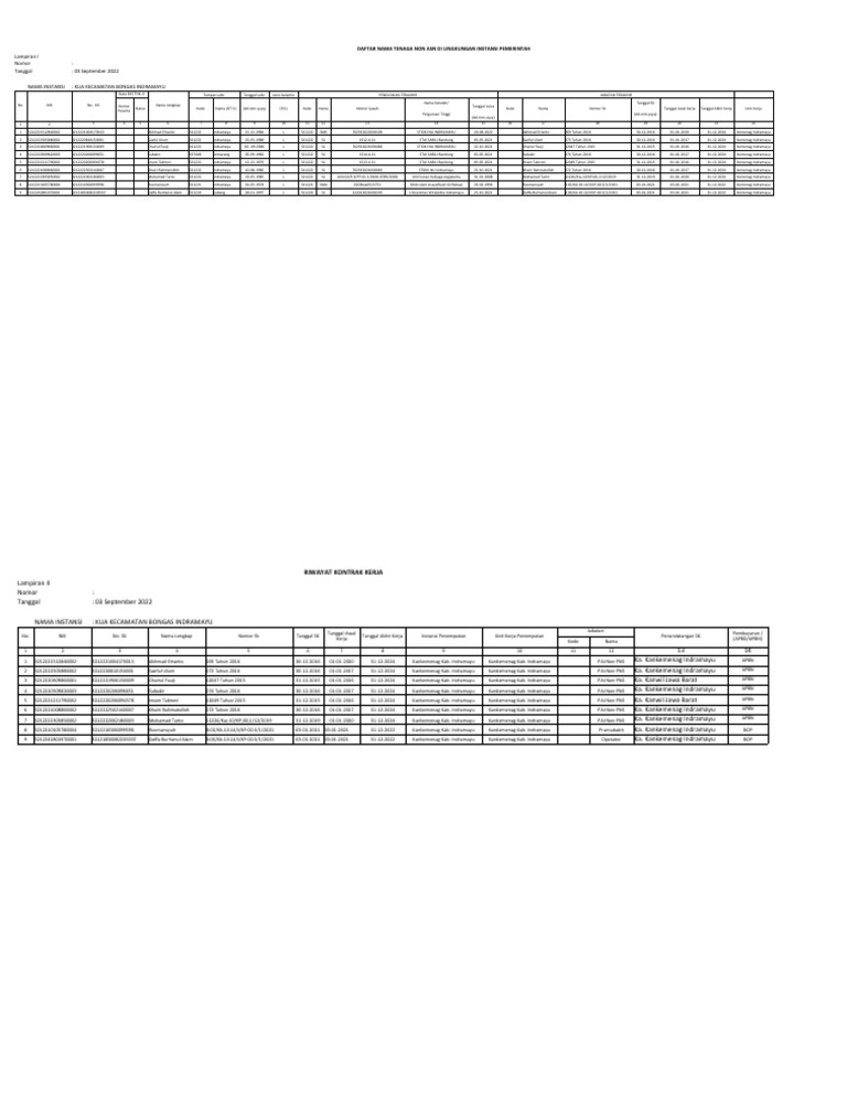 Data Honorer Kua Bongas | PDF