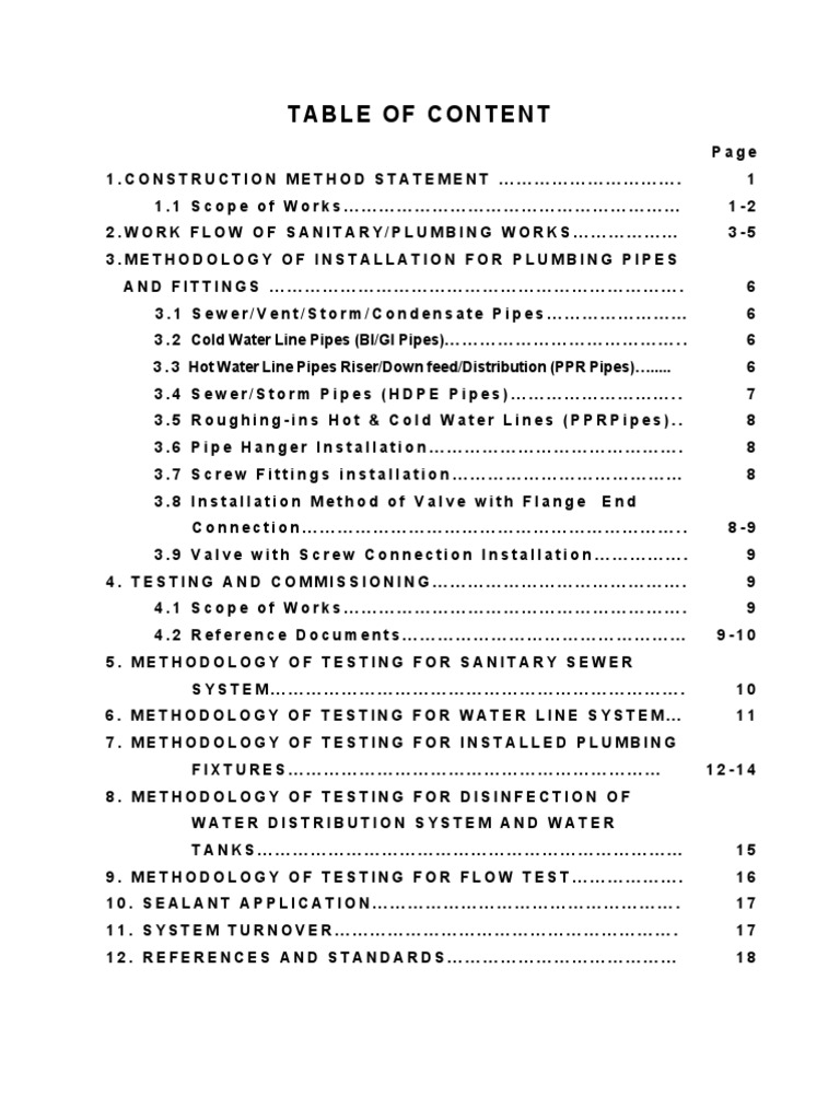 Plumbing Installation Methodology Guide | PDF