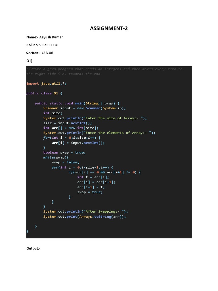 Assignment 2 | PDF | Class (Computer Programming) | Method (Computer Programming)