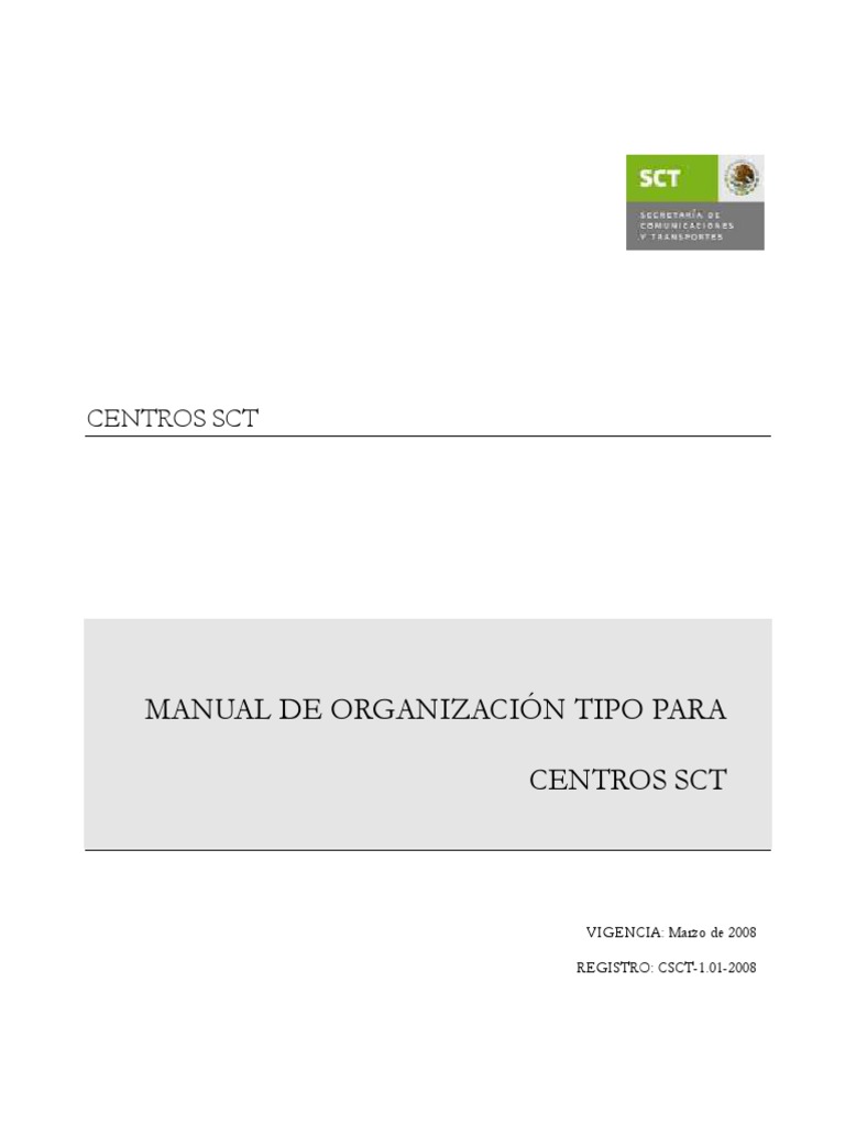 Manual de organización tipo para los Centros SCT | PDF | México | Transporte