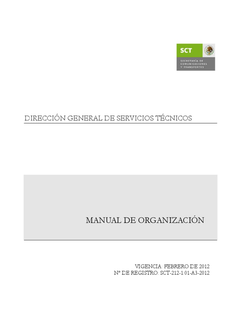 Manual de Organización de La DGST | PDF | Infraestructura | Transporte