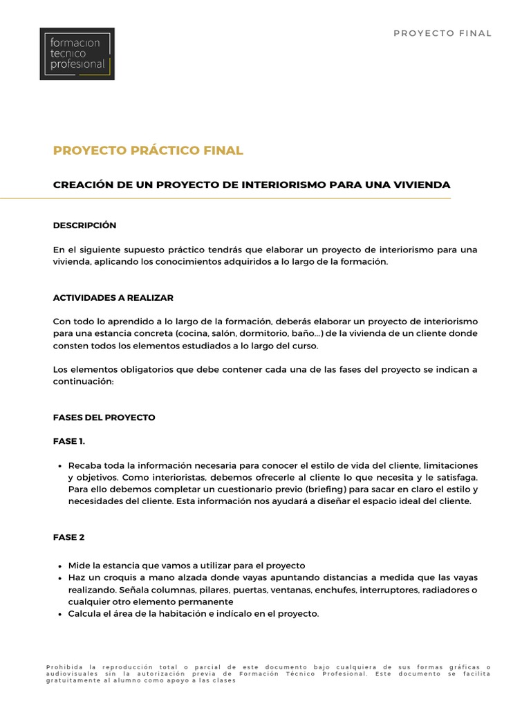 Proyecto Práctico Final: Creación de Un Proyecto de Interiorismo para Una Vivienda | PDF ...