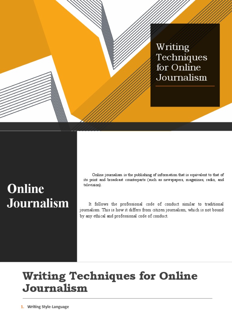 Writing Techniques For Online Journalism | PDF | Search Engine ...