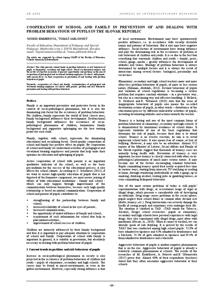 Cooperation of School and Family | PDF | Teachers | Cyberbullying