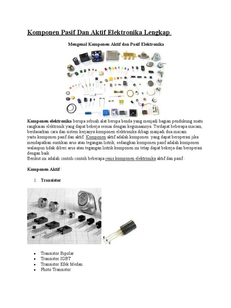 Komponen Aktif dan Pasif Elektronika | PDF | Sains & Matematika