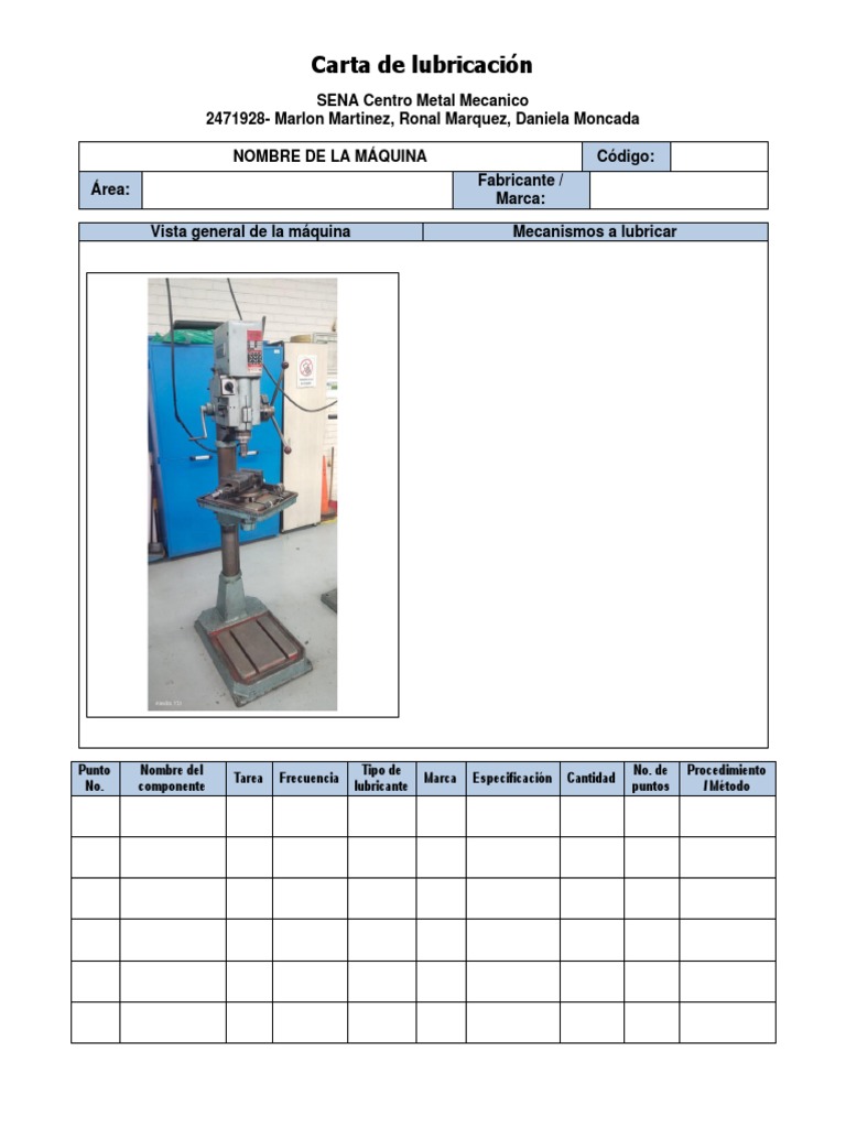 carta de lubricacion | PDF | Lubricante | Ingeniería mecánica