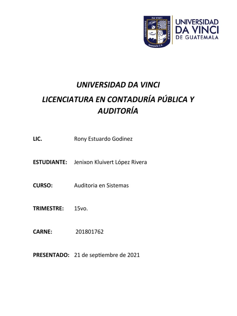 Informe de Auditoria Informatica | PDF | Auditoría | Informática