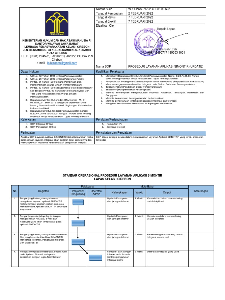 Update Sop Simontir | PDF