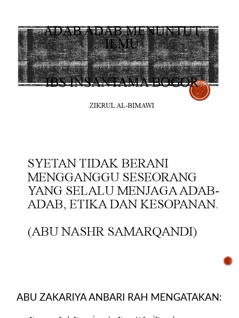 Adab Menuntut Ilmu yang Benar | PDF | Filsafat