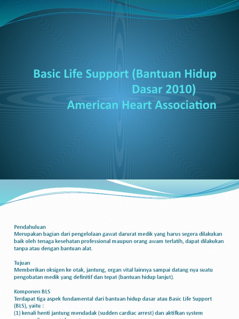 Basic Life Support (Bantuan Hidup Dasar 2010 | PDF