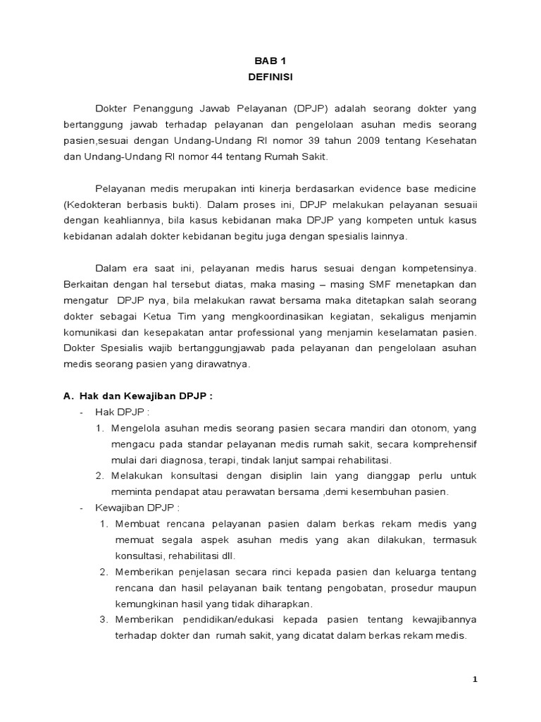 Panduan DPJP dalam Pelayanan Medis | PDF