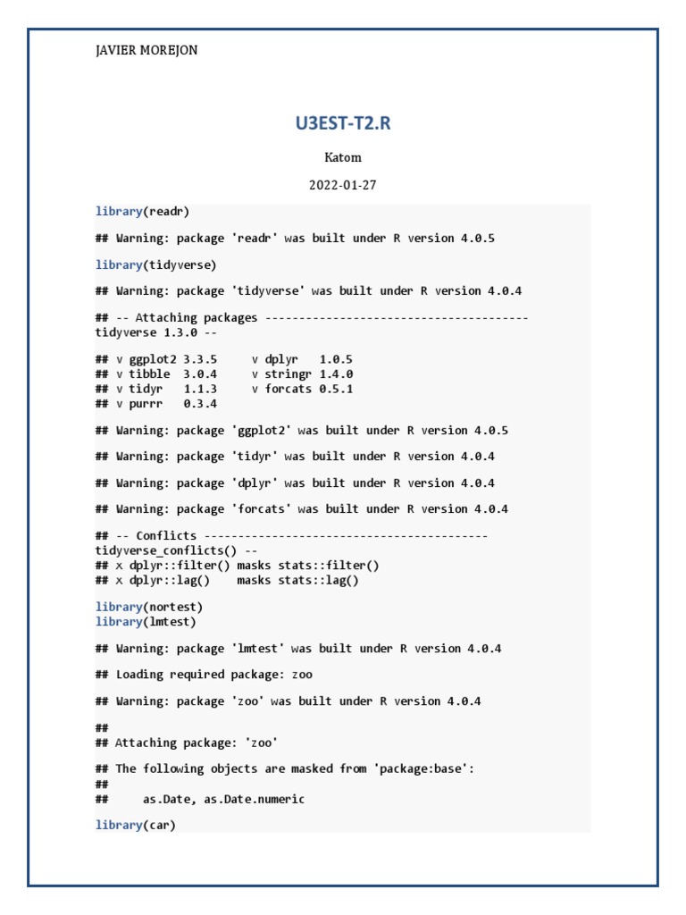 Analysis of Regression Models by Javier Morejon | PDF | Coefficient Of ...