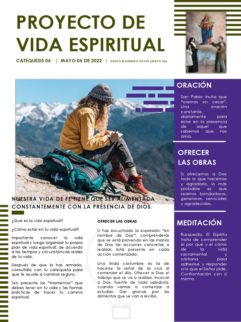 Proyecto de Vida Espiritual - Catequesis | PDF | Oración | Lectio Divina Proyecto de Vida Espiritual - Catequesis | PDF | Oración | Lectio Divina