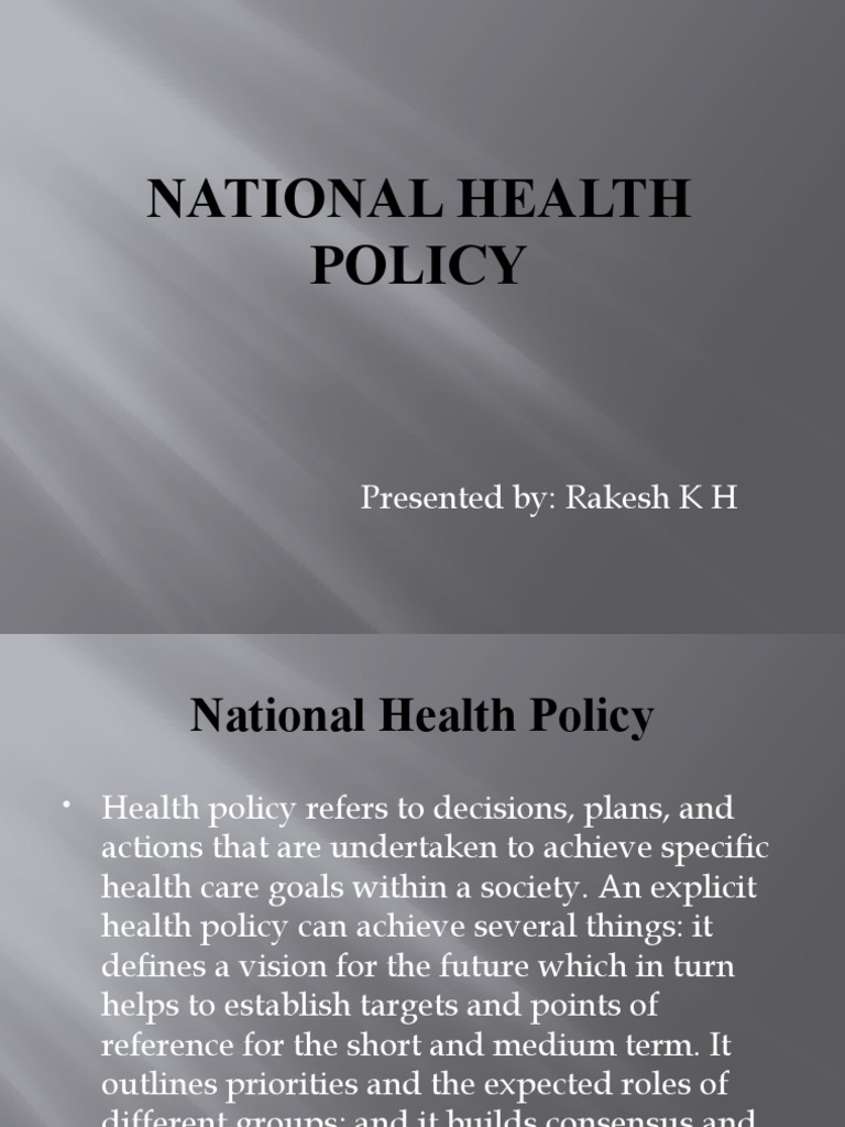 National Health Policy | PDF | Health Policy | Wash