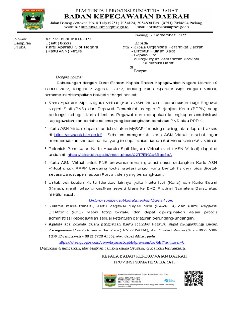 KARTU VIRTUAL ASN - Sign | PDF