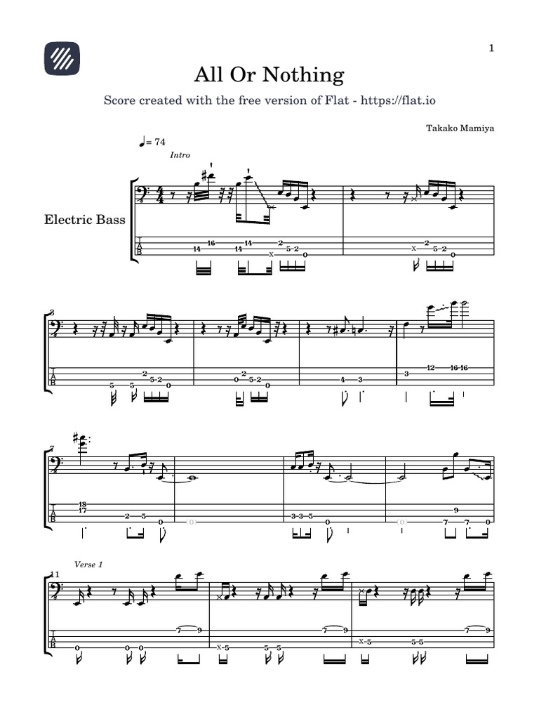 All or Nothing | PDF | Song Structure | Songs