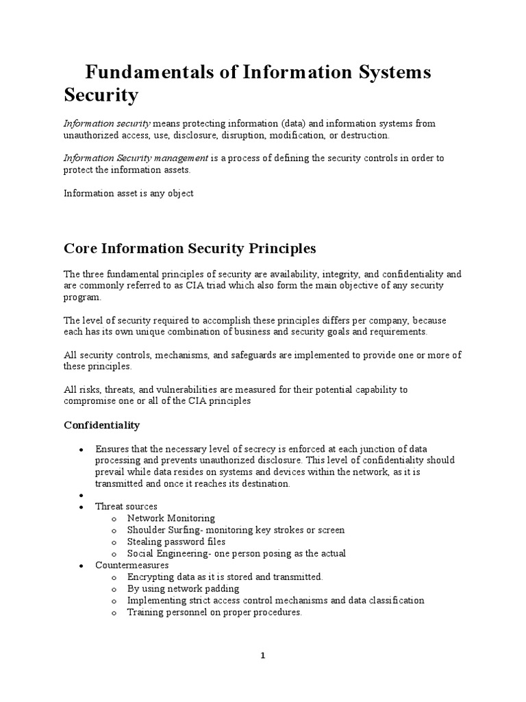Fundamentals of Information Systems Security | PDF | Information Security | Internal Control