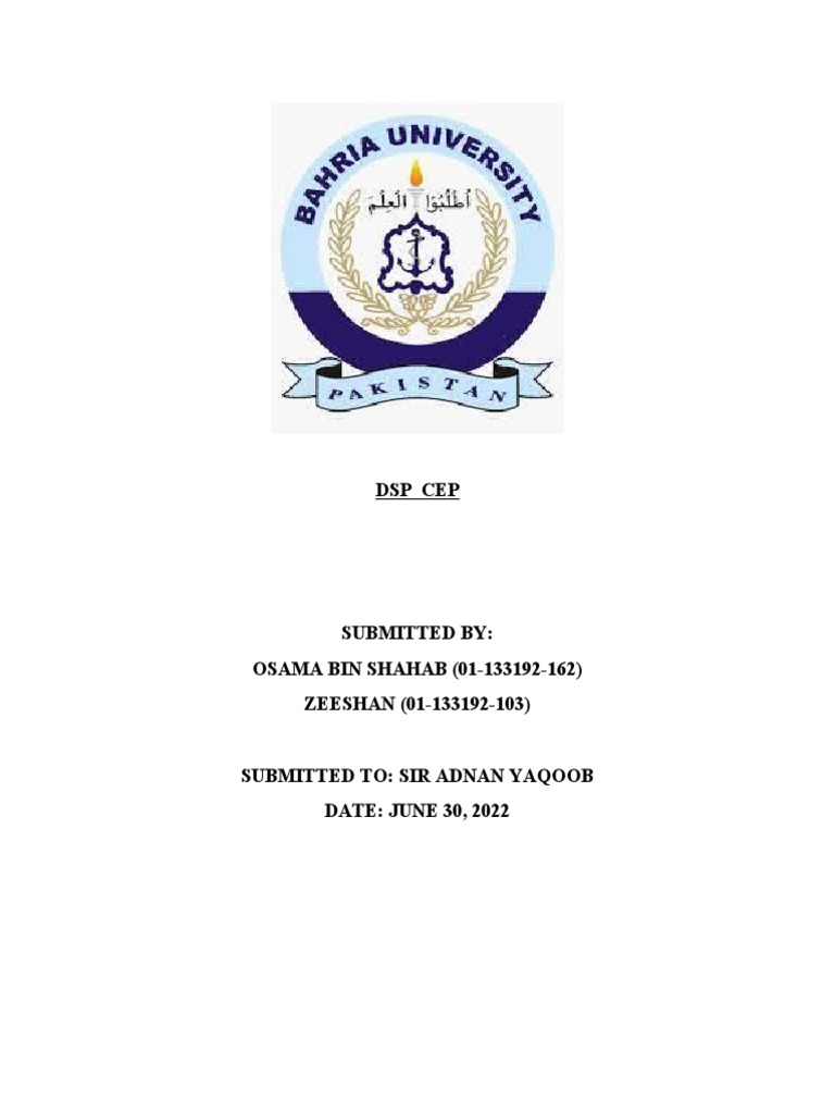 DSP Cep | PDF | Low Pass Filter | Digital Signal Processing