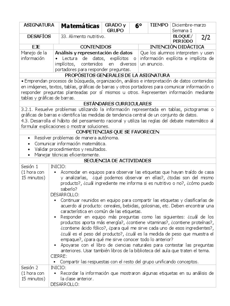 6to Grado Matemáticas (2019-2020) | PDF | División (Matemáticas ...