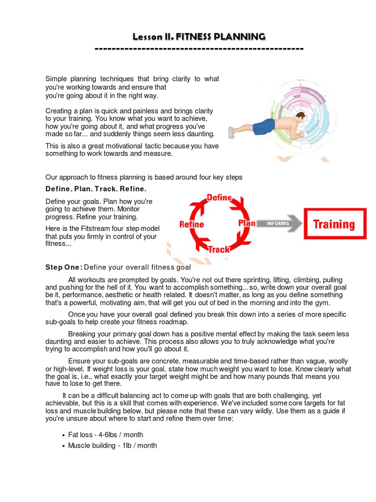 Week 5 Fitness Plan | PDF | Physical Fitness | Goal