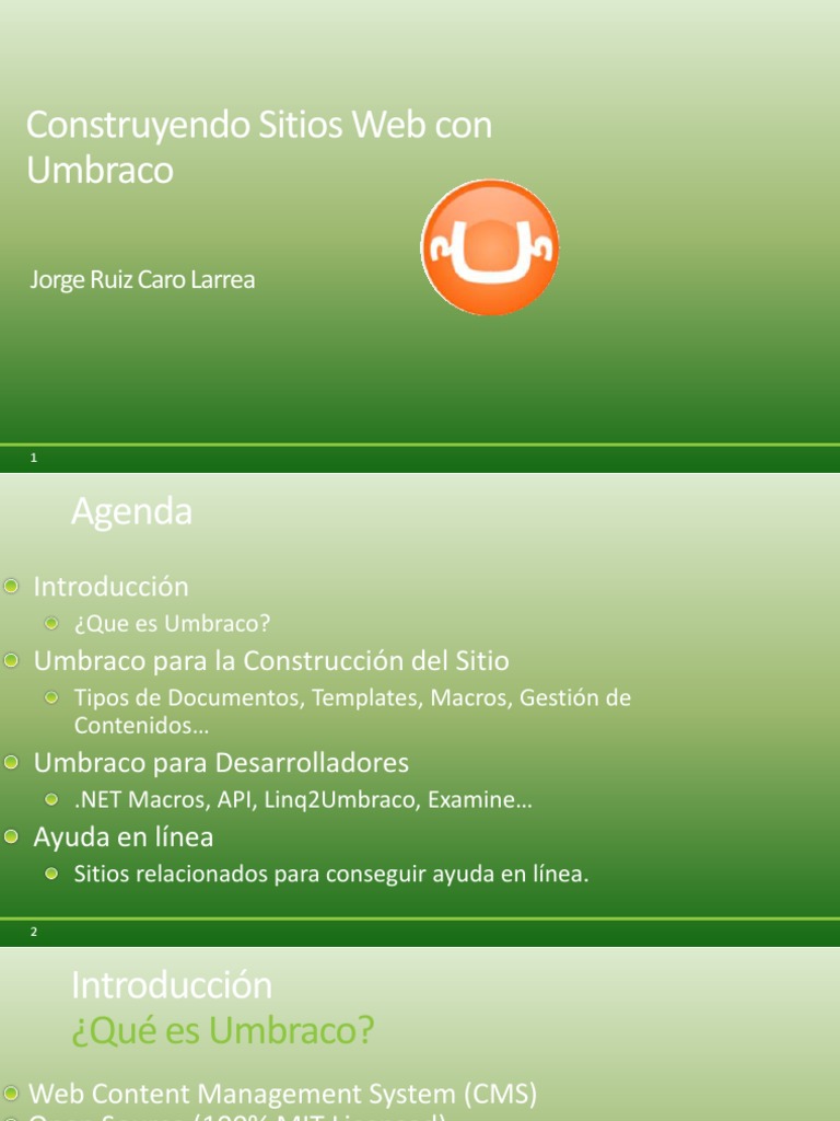 Umbraco Presentación | PDF | Extremos delantero y trasero | Hipertexto