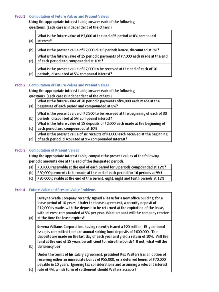 TVM Assignment | PDF | Interest | Present Value